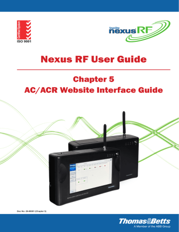 Nexus RF System User Guide - Chapter 5 - AC/ACR Website Interface Guide ...