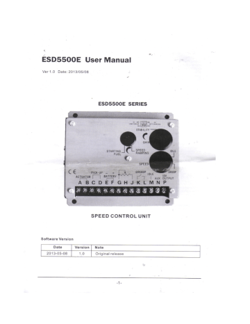 ESD5500E SERIES Speed Control Unit User Manual | Manualzz