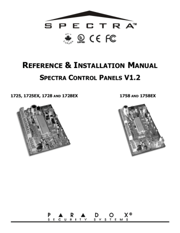Spectra 1725 Reference & Installation Manual | Manualzz