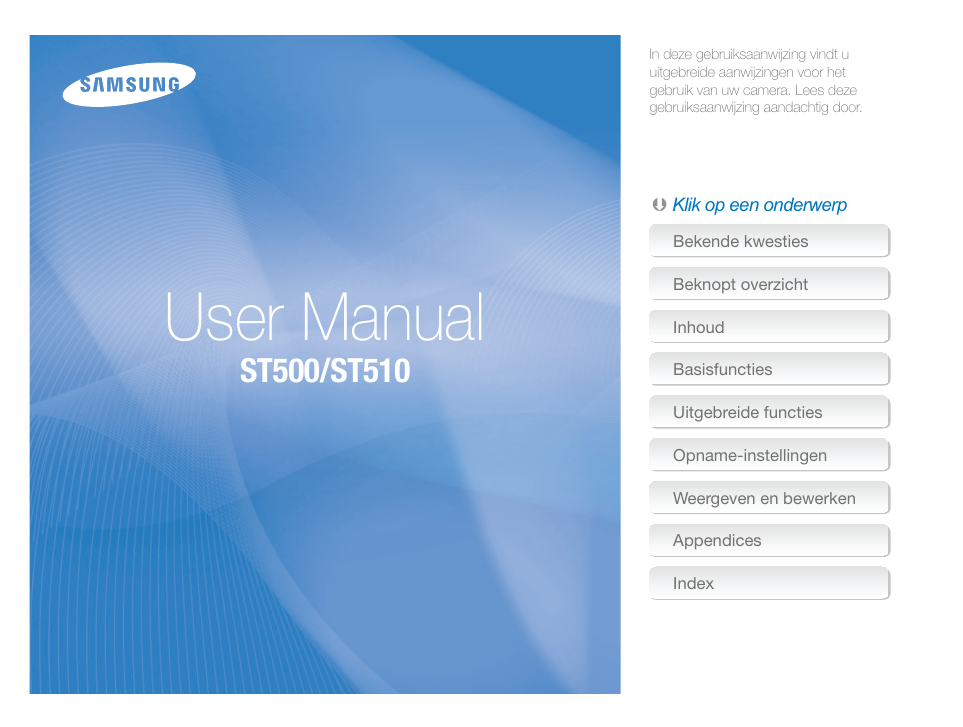Samsung ST500 Handleiding | Manualzz