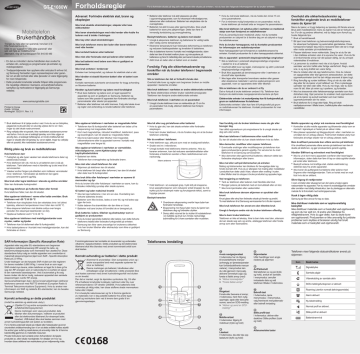 Samsung GT-E1080W Betjeningsvejledning | Manualzz