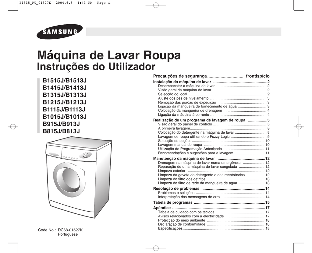 Samsung B813J Manual do usuário | Manualzz