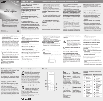 Samsung GT-E2330 Navodila za uporabo | Manualzz
