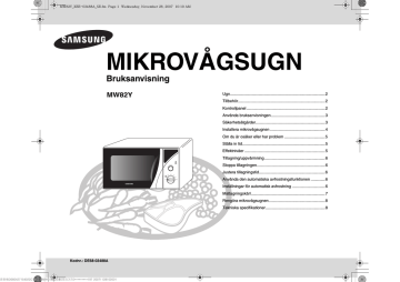 Samsung MW82Y-S Betjeningsvejledning | Manualzz