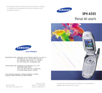Samsung SPH-A505 Manual de usuario | Manualzz