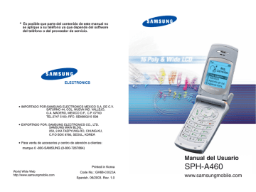 Samsung SPH-A460 Manual de usuario | Manualzz