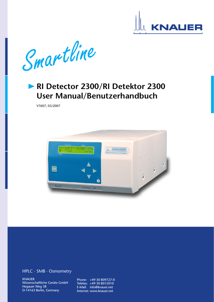 Knauer Smartline 2300 User guide | Manualzz