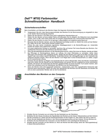 Dell M782 Farbmonitor Schnellinstallationshandbuch | Manualzz
