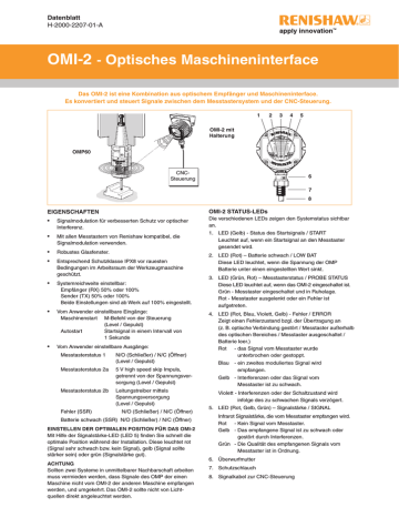 Renishaw OMI-2 optical machine interface Benutzerhandbuch | Manualzz