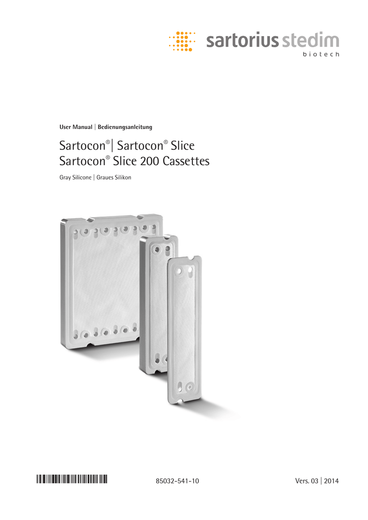 Sartocon®| Sartocon® Slice Sartocon® Slice 200 Cassettes | Manualzz