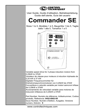 Control Techniques Commander SE Operating Manual | Manualzz
