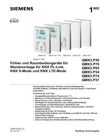 Siemens Raumthermostate QMX3 P30, P70, P02, P34, P74, P37 ...