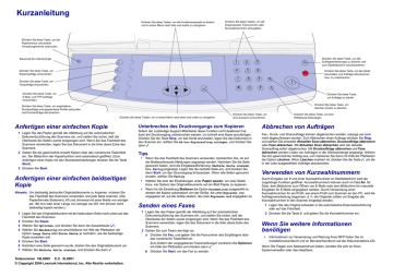 Lexmark X422 MFP Bedienungsanleitung | Manualzz