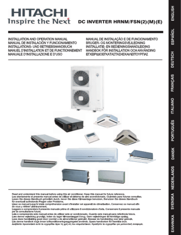 Hitachi HRNM RAS-8HRNM, HRNM RAS-10HRNM, HRNM RAS-12HRNM Installations- und Betriebshandbuch ...