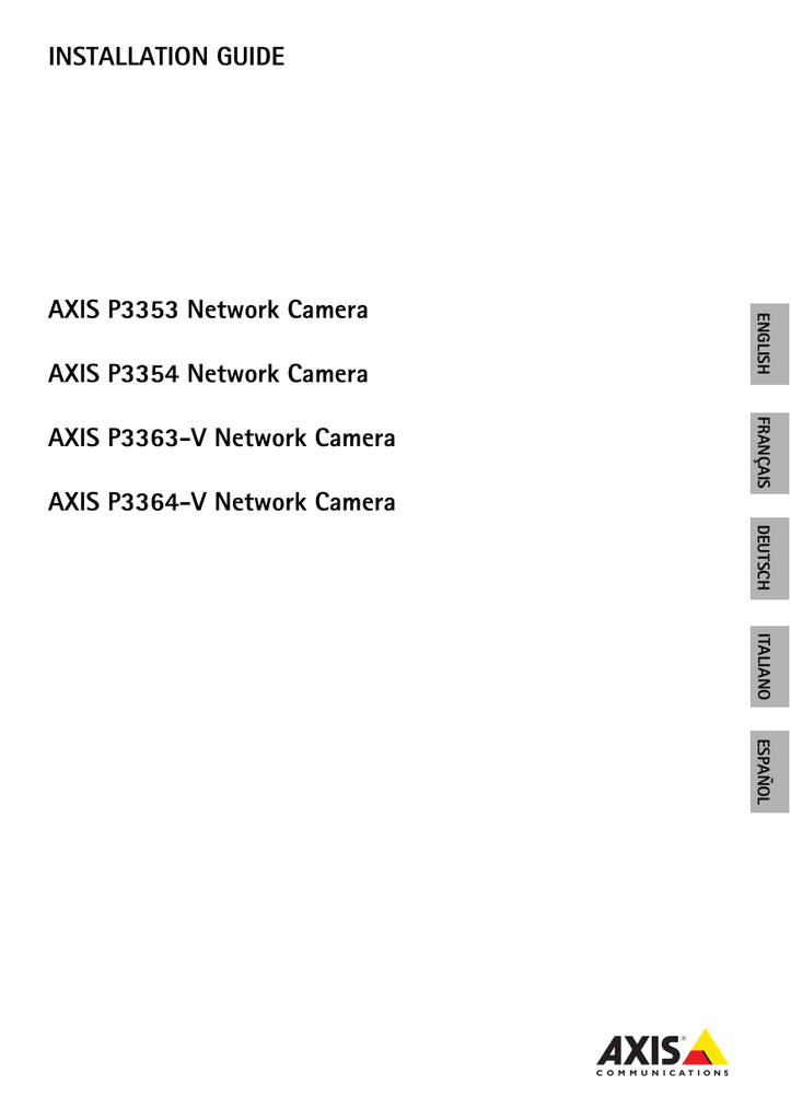 Axis P3353-V Installation guide | Manualzz