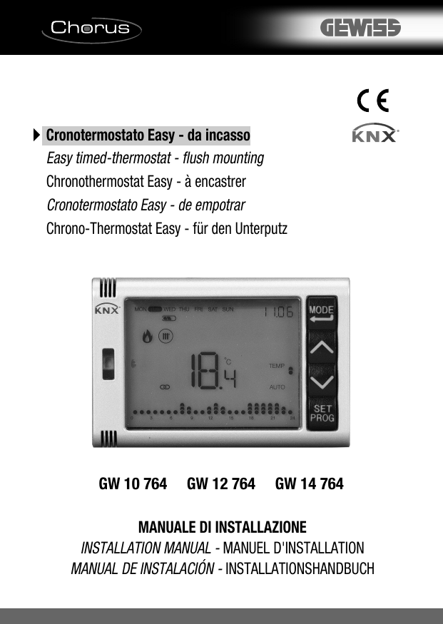 Gewiss GW 14 764 Installation guide | Manualzz