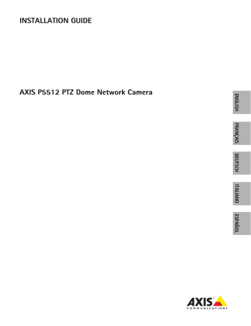 AXIS P5512 PTZ Dome Network Camera Installation Guide | Manualzz