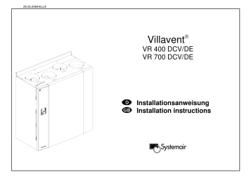 SystemAir VR 400 DCV Installation Instructions Manual | Manualzz
