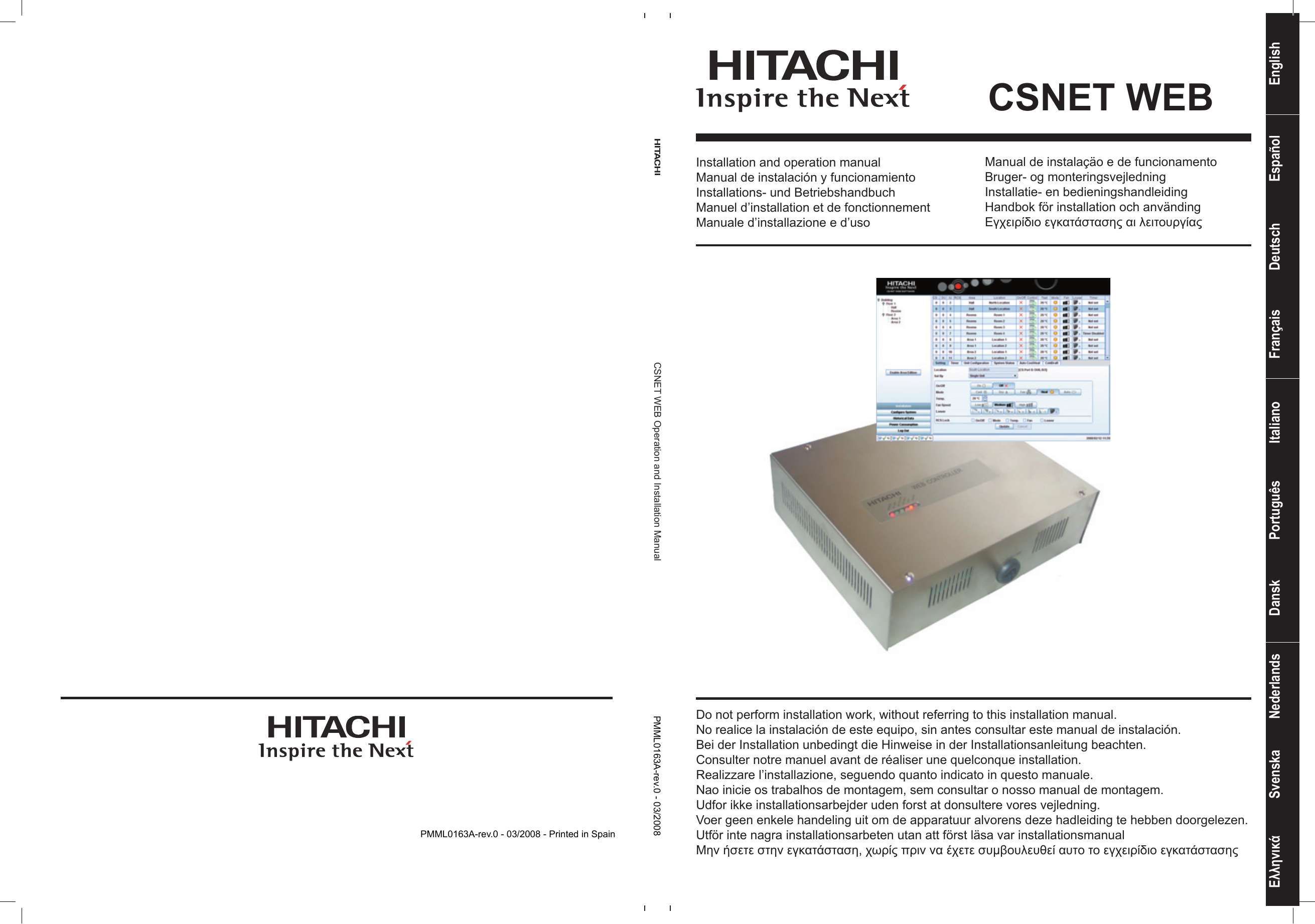 Hitachi CSNET WEB Installation and Operation Manual | Manualzz