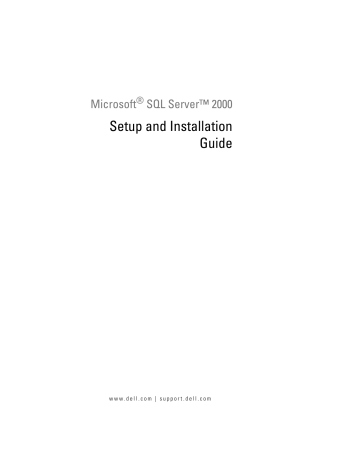 Microsoft SQL Server 2000 Setup and Installation Guide | Manualzz