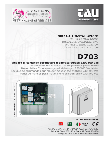 Control Panel D703 Installation Guide | Manualzz