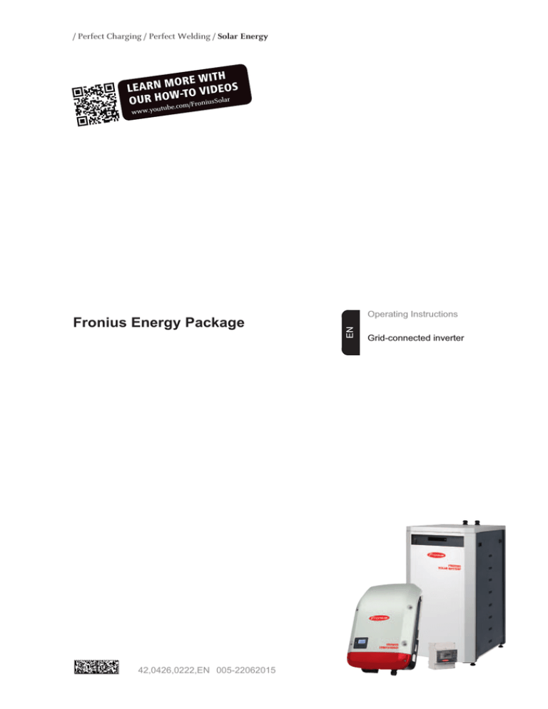 Operating Manual Fronius Energy Package | Manualzz
