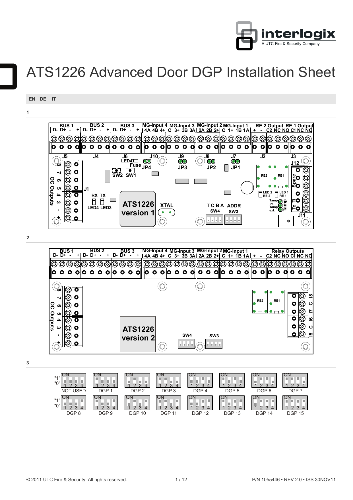 ATS1226 Advanced Door DGP Installation Sheet | Manualzz