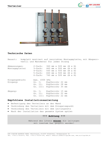 Verteiler Montageanleitung | Manualzz