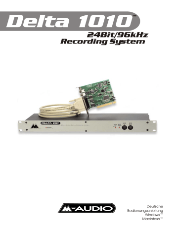 M-Audio Delta 1010 Bedienungsanleitung | Manualzz