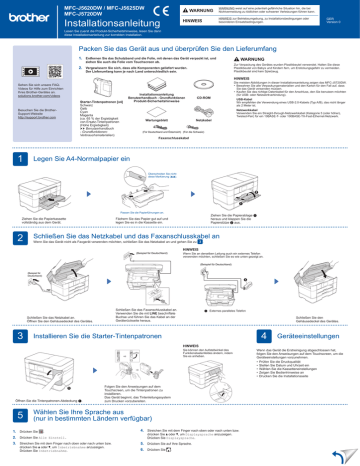 Brother MFC-J5620DW, MFC-J5625DW, MFC-J5720DW Installationsanleitung | Manualzz