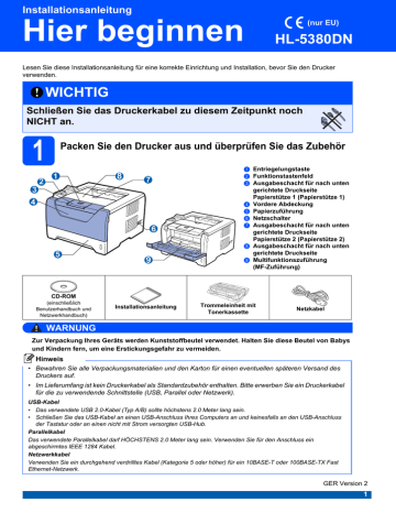 Brother HL-5380DN Installationsanleitung | Manualzz