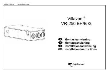 SystemAir VR-250 EH/B/3 Installation Instructions Manual | Manualzz