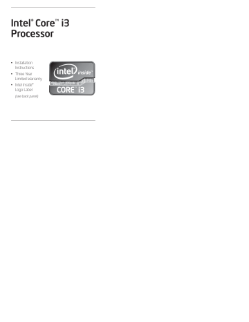 Intel Core i3 Processor Installation Instructions | Manualzz