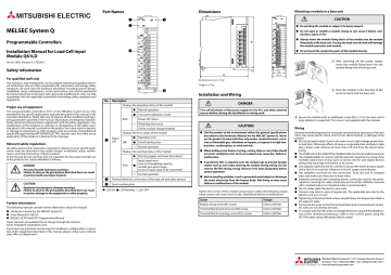 Installation Manual for Load Cell Input Module Q61LD | Manualzz