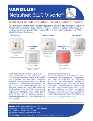 VAROLUX Notrufset BWC Vivario Installationsanleitung | Manualzz