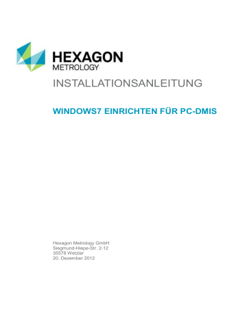 PC-DMIS Installationsanleitung Windows 7 | Manualzz