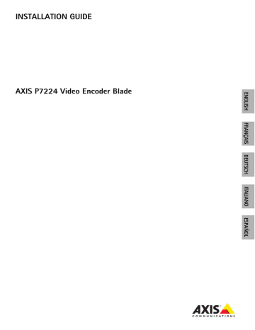AXIS P7224 Video Encoder Blade Installation Guide | Manualzz
