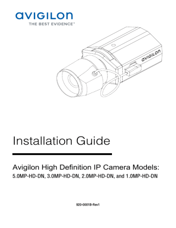 Avigilon 2.0MP-HD-DN Installation guide | Manualzz