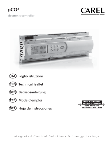 Carel pCO3 series Technical Leaflet | Manualzz