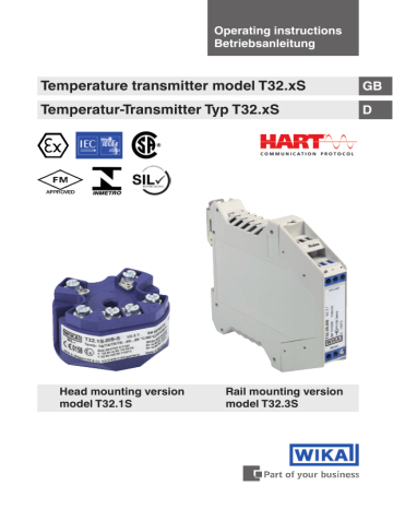 WIKA T32.1S, T32.3S Temperature Transmitter Operating Instructions | Manualzz