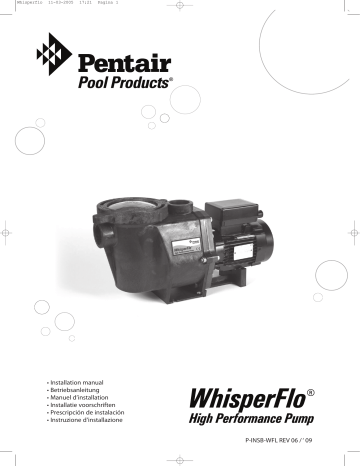 pool pump WhisperFlo Installation Manual | Manualzz