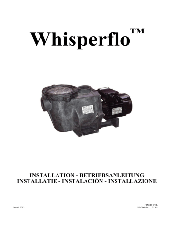 Pool pump Whisperflo Installation Instructions | Manualzz