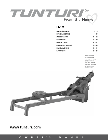 Tunturi R35 Rowing Machine Owner's Manual | Manualzz