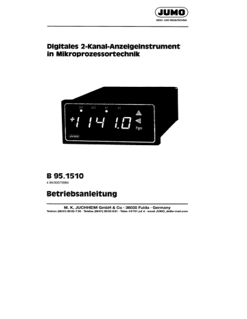 JUMO 951510 MDA2-48, B Instruction manual | Manualzz