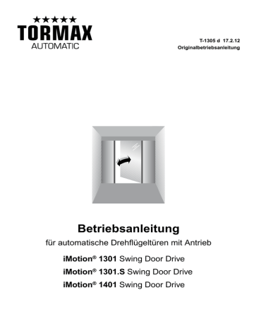 Tormax iMotion 1401 Bedienungsanleitung | Manualzz