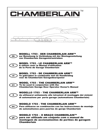 Chamberlain LiftMaster 1703E Canopy Door Arm Owner's Manual | Manualzz