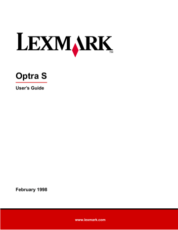 Lexmark Optra S 1250 User's Guide | Manualzz