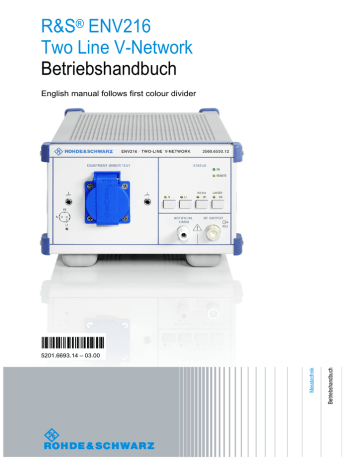 Rohde & Schwarz ENV216 Operating Manual | Manualzz