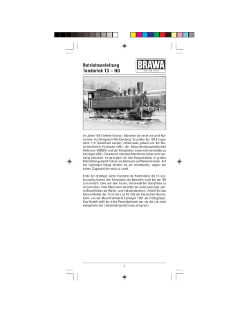 Brawa T3 H0 Operating Instructions | Manualzz