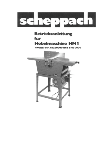 Scheppach HM1 Bedienungsanleitung | Manualzz